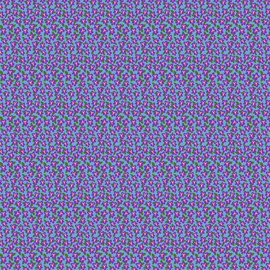 Floral States of America New Jersey Purple Violet Aqua Fabric 992-NJ ...