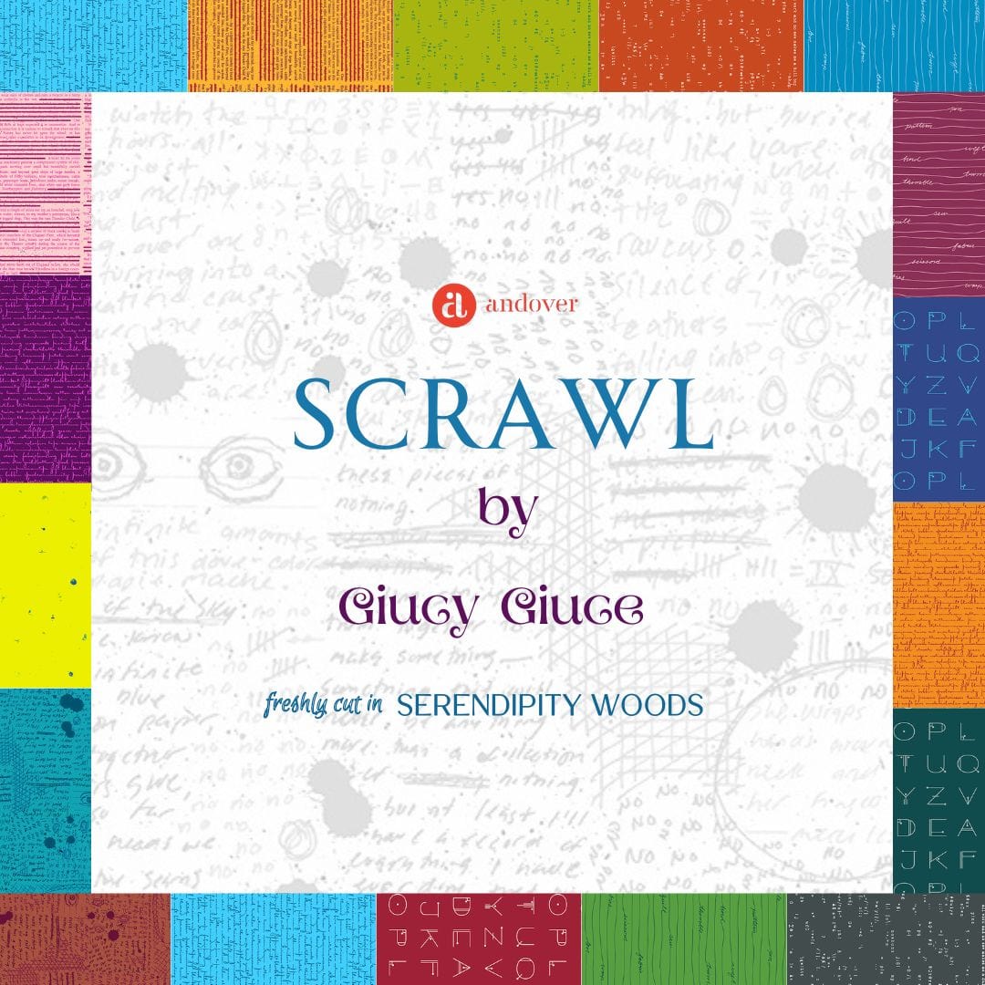 Scrawl Full Collection Fabric Bundle Fat 8th, Fat Quarter, Half Yard B ...